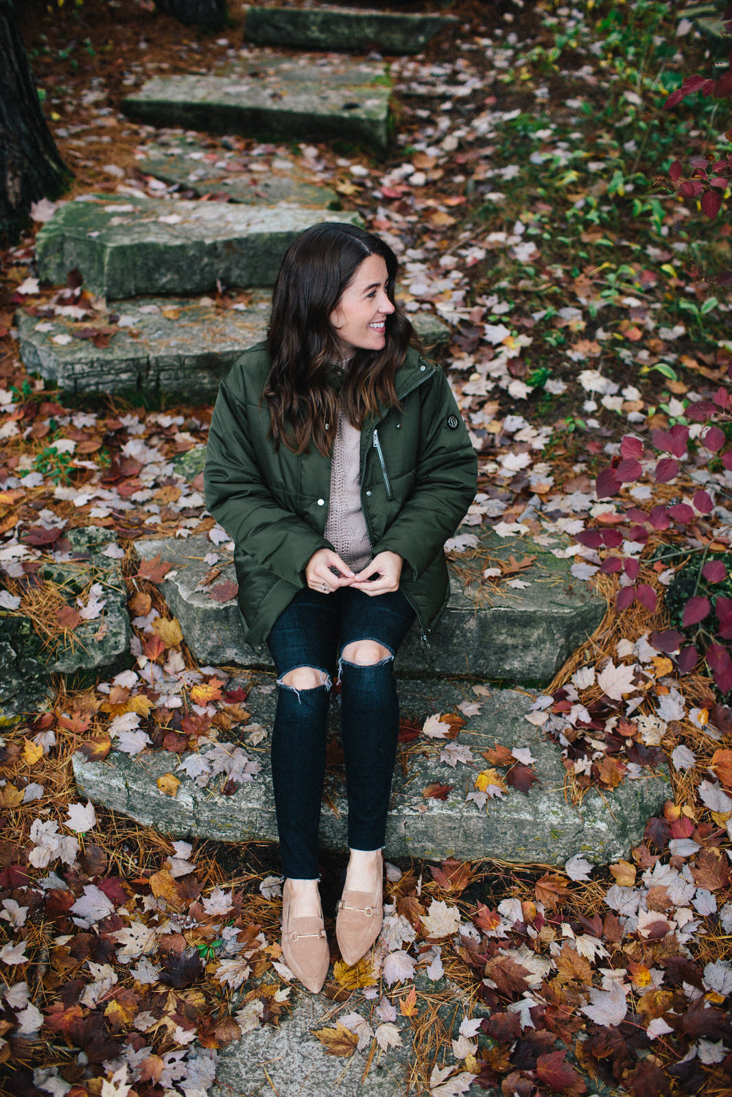 Bundled Up for Fall in Bernardo Coat - Sequins & Stripes
