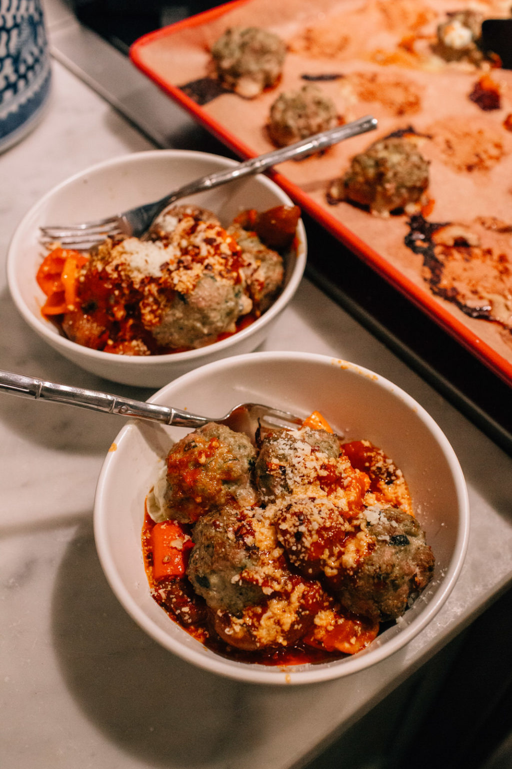 Stuffed Meatballs with Sautéed Veggies and Marinara Sauce — Hello Adams ...